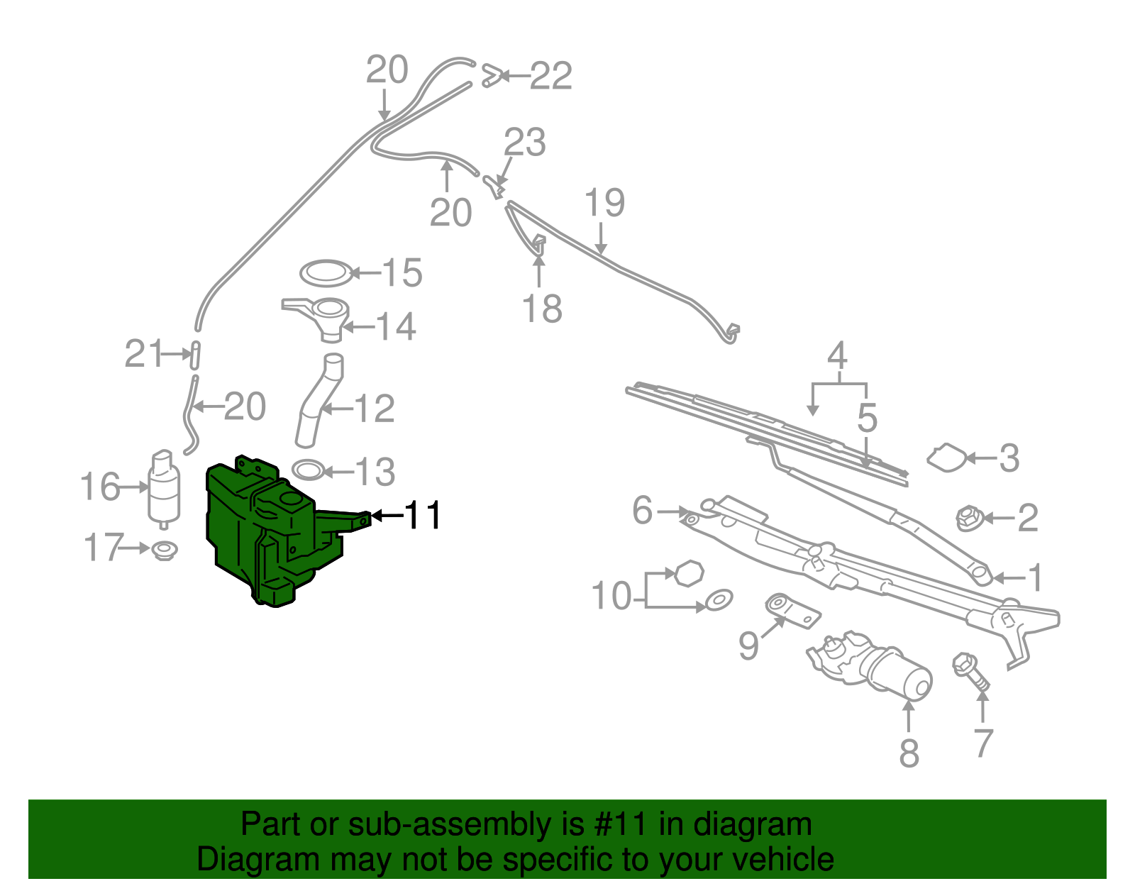 2008-2017 Mitsubishi Lancer Washer Reservoir 8260A117 | Mitsubishi ...