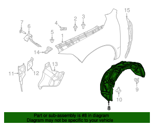 2019-2022 Ram 1500 Fender Liner - Driver's Side (LH) 68275897AE ...