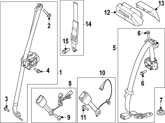 PC3Z-2660044-AH - Seat Belt Assembly Ford Parts Direct