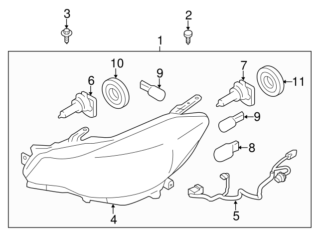 2016-2017 Subaru Crosstrek Headlamp Assembly 84001FJ540 | Subaru Parts ...