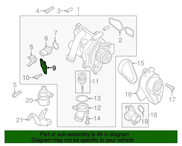 2009-2015 Audi Temp Sensor Retainer Spring 06J-121-142 | Audi USA Parts