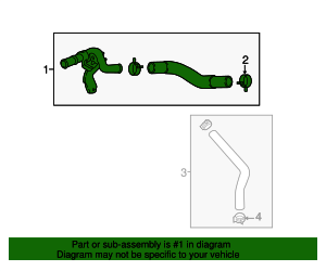 25460-03800 - Engine Coolant Hose 2017-2020 Hyundai Elantra ...