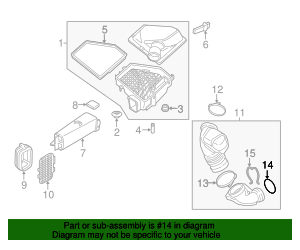 13717601067 - 2017-2024 BMW Resonator Assembly O-Ring (13-71-7-601-067 ...