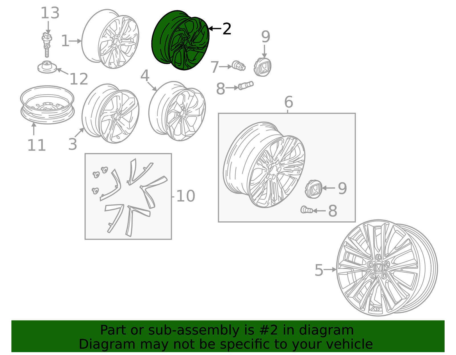 42800-TVA-AA2 - Wheel Assembly Aluminum (17X7) (1/2J) (Citic Dicastal ...