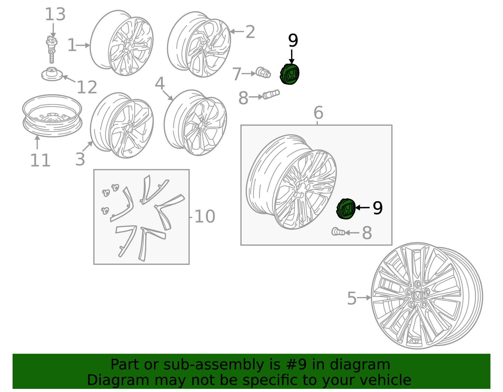 44732-TVA-A01 - Center Cap 2018-2025 Honda | Honda Parts Online