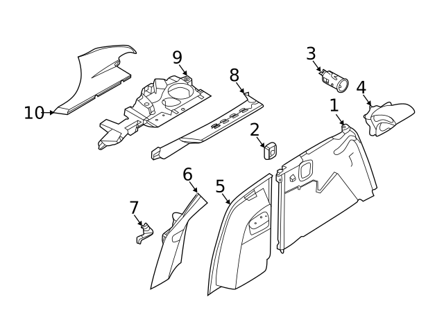 51-47-7-496-836 - Interior Quarter Panel Trim Panel 2019-2024 BMW X4 ...