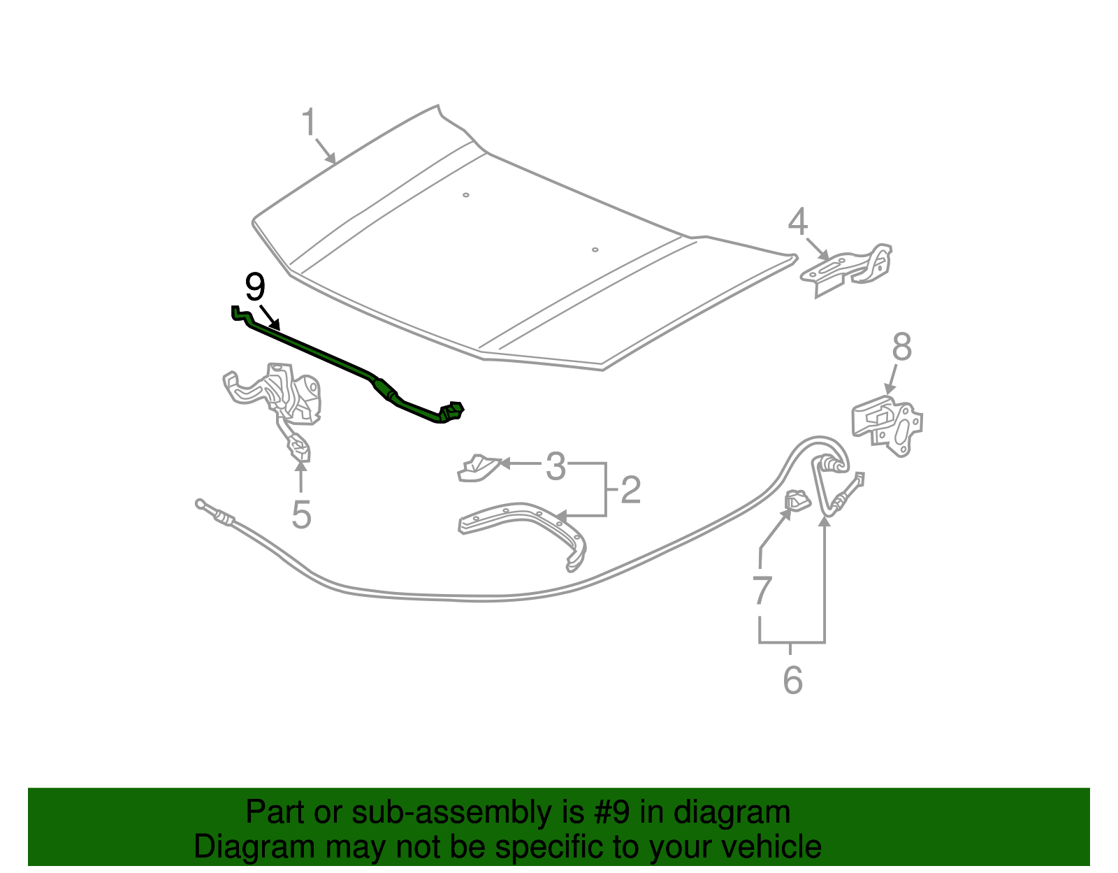 74145-SZA-A00 - 2009-2015 Honda Pilot - Stay Hood Opener | Genuine ...