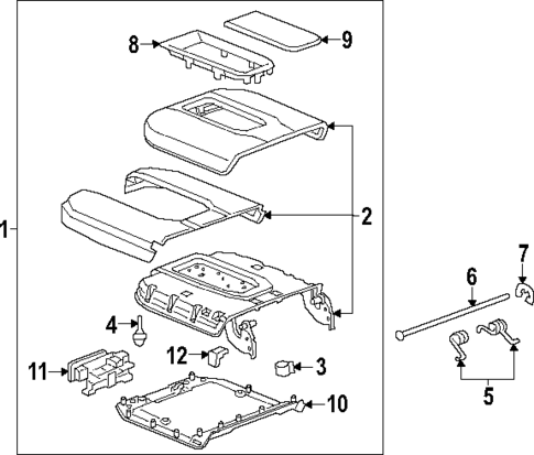 Center Console for 2022 GMC Sierra 1500 | GMPartsDirect.com