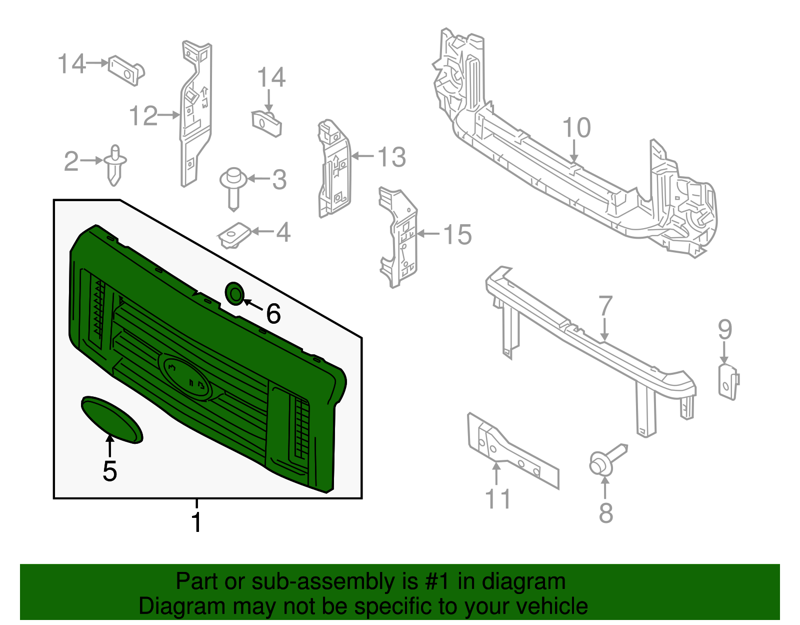 2008-2025 Ford Grille 8C2Z-8200-B | QuirkParts