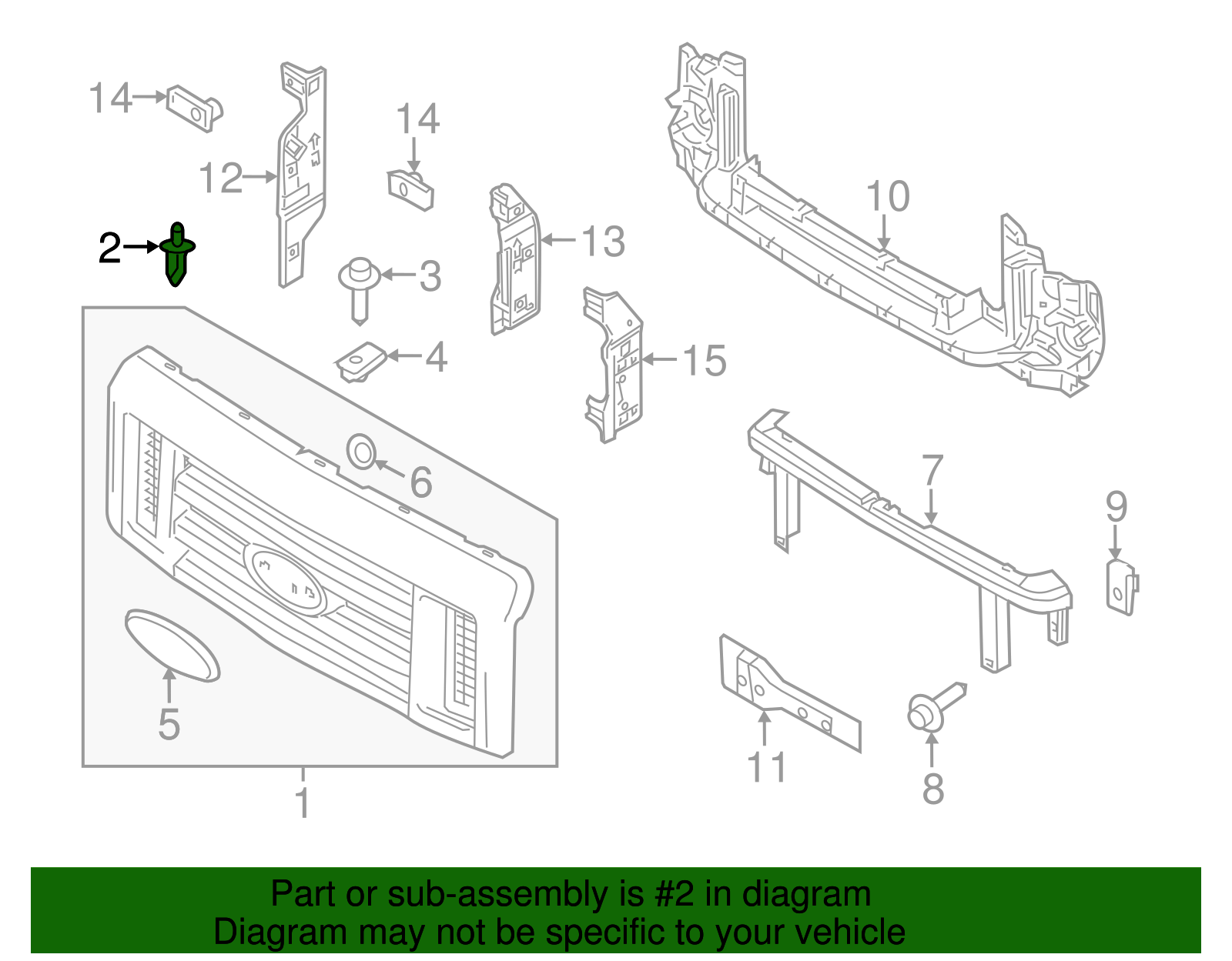 W713331-S300 - Grille Retainer 2008-2025 Ford | Ford Parts Direct