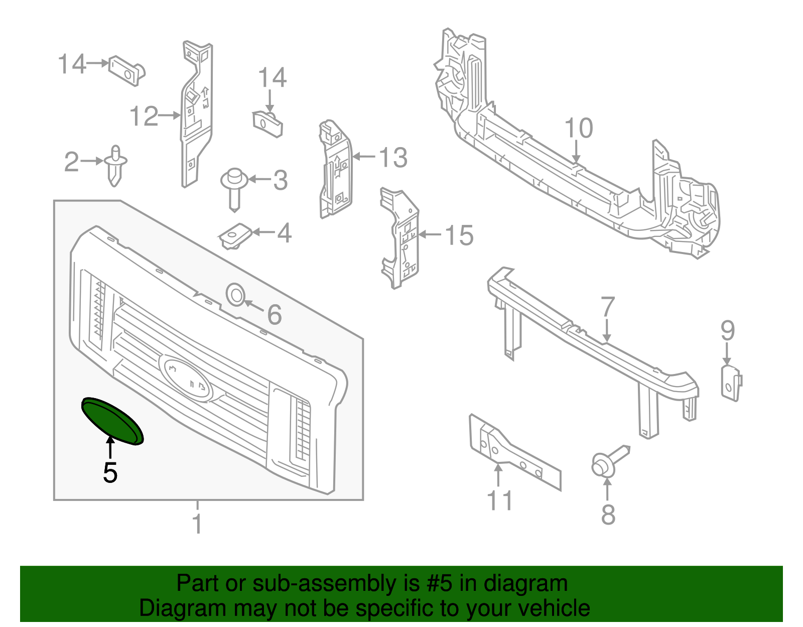 8C3Z-8213-B - Grille Emblem 2008-2014 Ford | Ford Parts Center