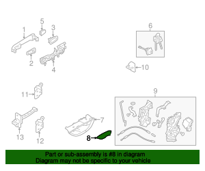2017-2020 Subaru Handle, Inside Cap - Driver's Side (LH) 61120FL010TP ...