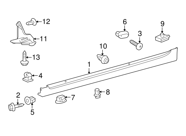 76923-47010 - Rocker Panel Molding Clip - 2010-2017 Toyota | OEM ...