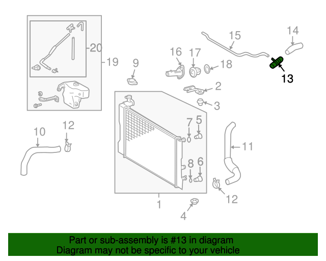 16577-0H010 - Pipe, Radiator - 2009-2013 Toyota | OEM Genuine Toyota Parts
