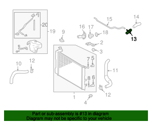 2009-2013 Toyota Pipe, Radiator 16577-0H010 | OEM Parts Online