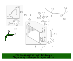 2009-2013 Toyota Radiator Hose 16572-0H150 | OEM Parts Online
