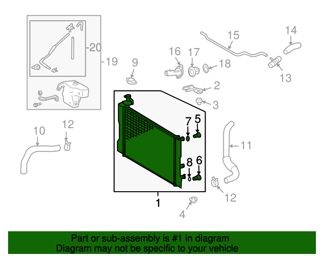 2009-2011 Toyota Radiator Assembly 16410-0H260 | Toyota Parts Center