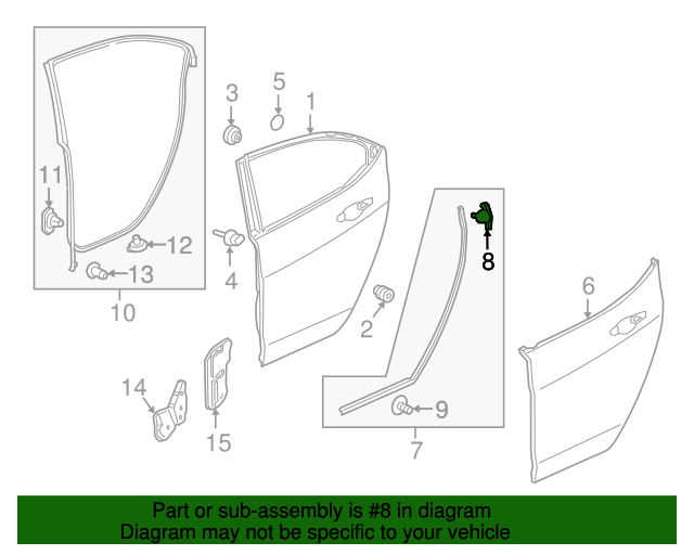 2013-2024 Acura Door Weather-Strip Clip 91568-TR0-003 | Acura Parts World