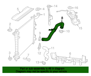 2011-2020 Mopar Upper Hose 55038026AJ | TascaParts.com