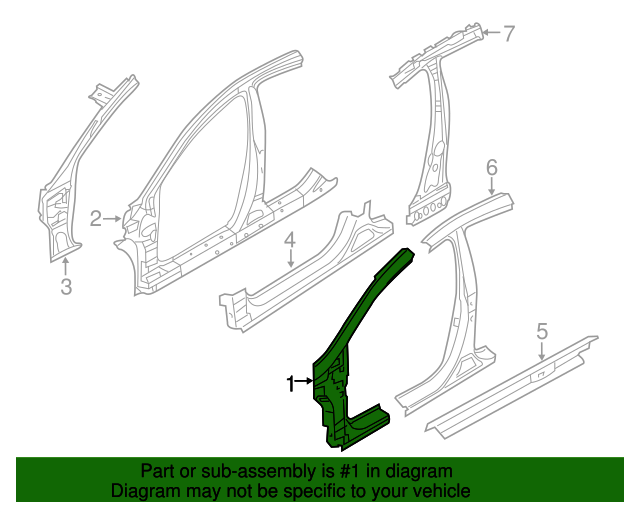2011-2014 Hyundai Sonata Hinge Pillar 71120-3QA00 | QuirkParts