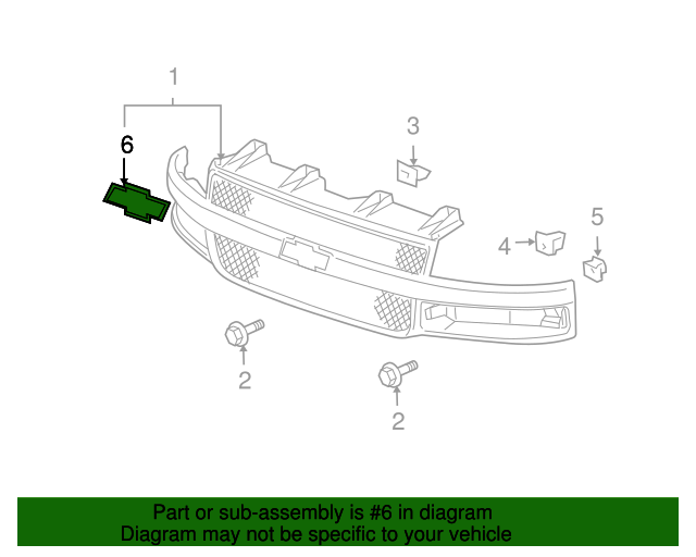 2003-2024 Chevrolet Front Grille Bowtie Logo 22744069 | Courtesy Parts