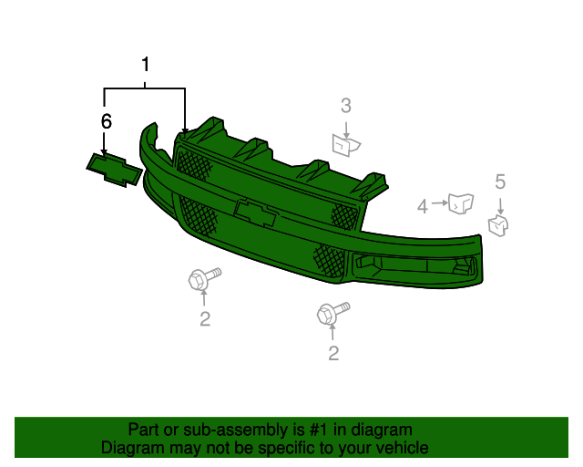 84689070 - Front Grille 2003-2024 Chevrolet | GMPartsNow