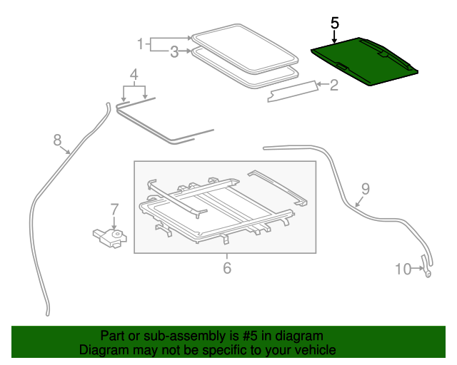 2014-2019 Toyota Highlander Sunroof Cover 63306-0E060-B0 | Toyota Parts