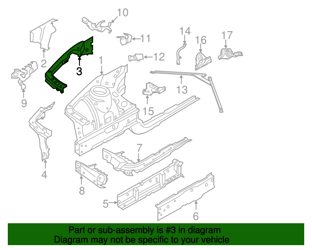 41007284104 - 2012-2021 BMW Upper Rail (41-00-7-284-104) | BMW of South ...