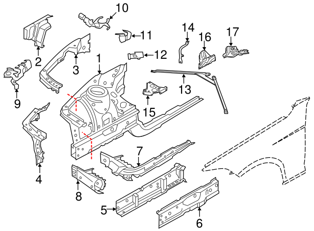 2012-2015 BMW Apron/Rail Assembly 41-00-7-377-915 | OEM Parts Online