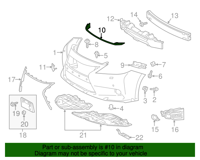 2013-2015 Lexus Upper Seal 53155-33050 | OEM Parts Online