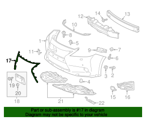 53121-33050 - Molding - 2013-2015 Lexus | DiscMonster