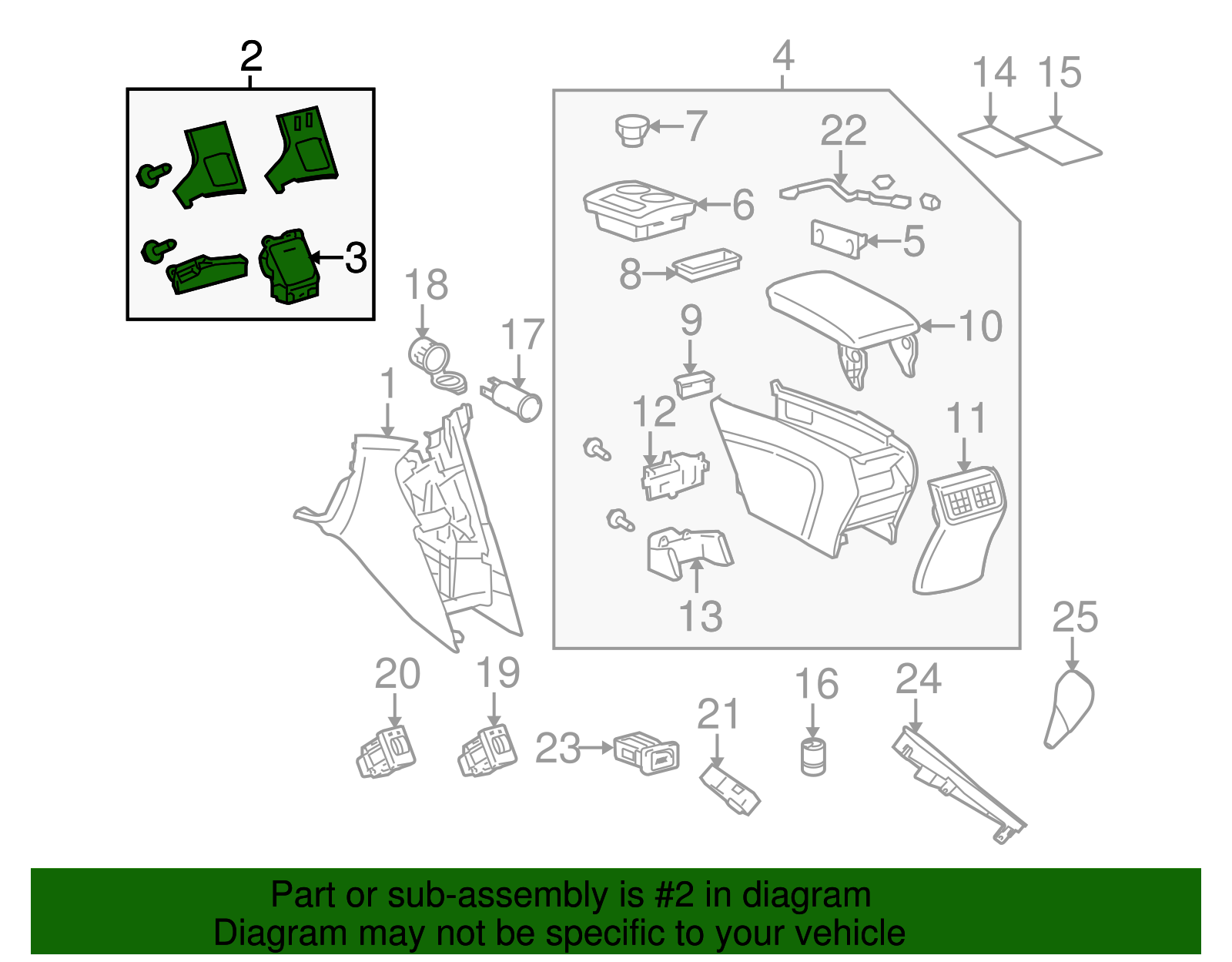 Genuine Toyota Upper Console part# 58804-0T010-E0 for 2009-2012 Toyota ...