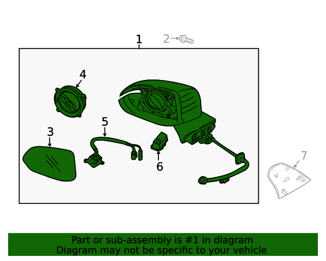 2020-2022 Genesis G90 Mirror Assembly Outside Rear View Right-hand ...