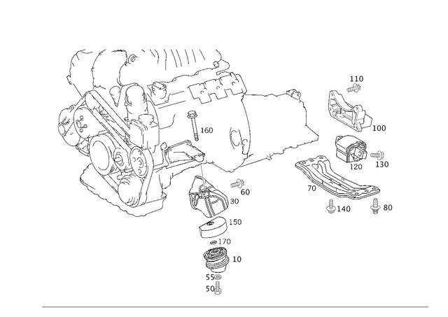 1998-2016 Mercedes-Benz Engine Mount 220-240-06-17 | Sangera Parts