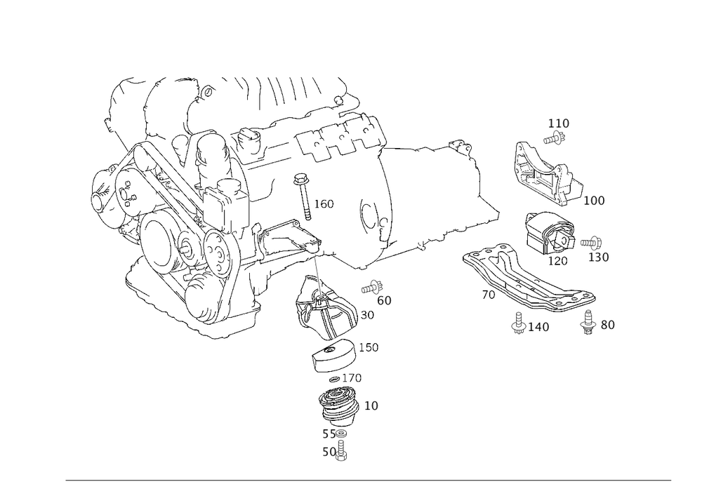 220-240-06-17 - Engine Mount 1998-2009 Mercedes-Benz | Mercedes-Benz ...