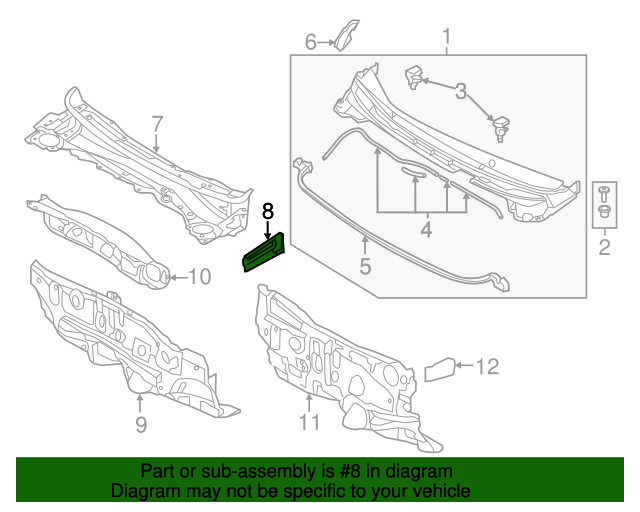 2011-2016 Hyundai Cowl Side Panel 66756-3X000 | QuirkParts