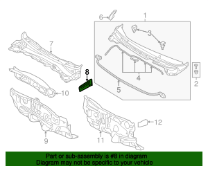 2011-2016 Hyundai Cowl Side Panel 66756-3X000 | QuirkParts