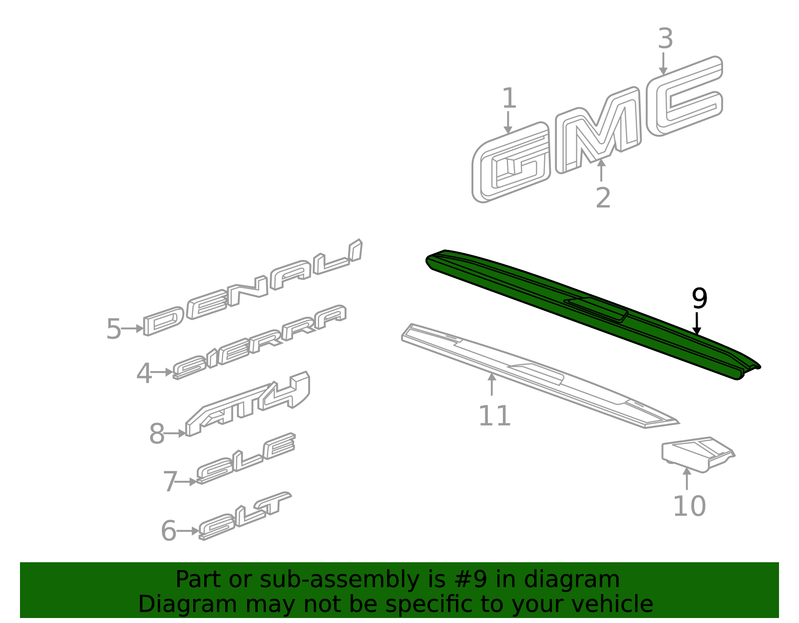 2020-2025 GM Molding 85761020 | QuirkParts