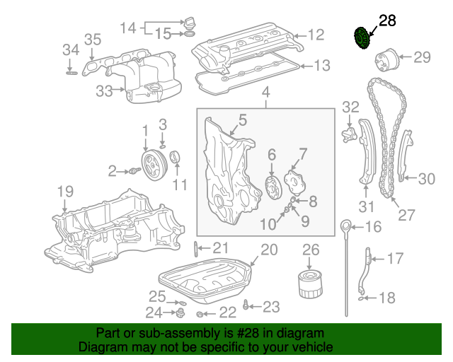 13523-21020 - Engine Timing Camshaft Sprocket - 2000-2006 Toyota | OEM ...