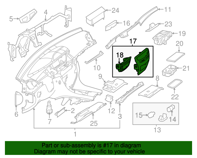 216-680-59-07 - Center Cover 2011-2014 Mercedes-Benz CL 63 AMG ...
