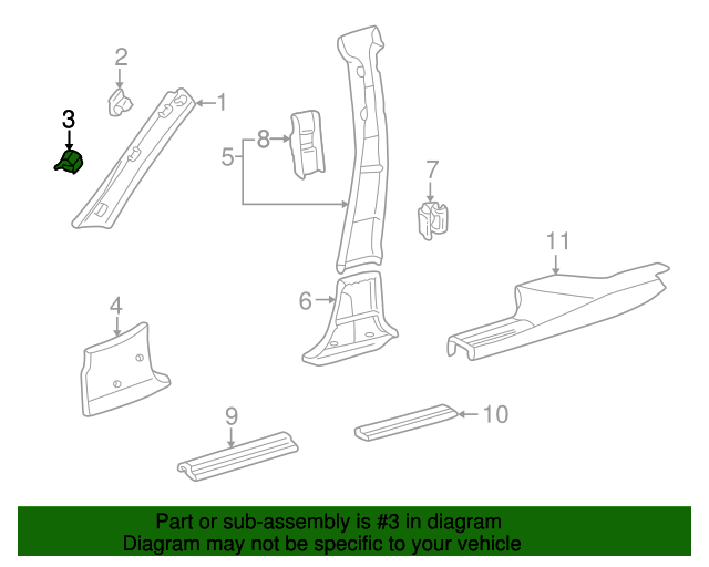 124-988-02-78 - Windshield Pillar Trim Clip 1987-2000 Mercedes-Benz ...