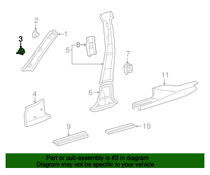 124-988-02-78 - Windshield Pillar Trim Clip 1987-2000 Mercedes-Benz ...