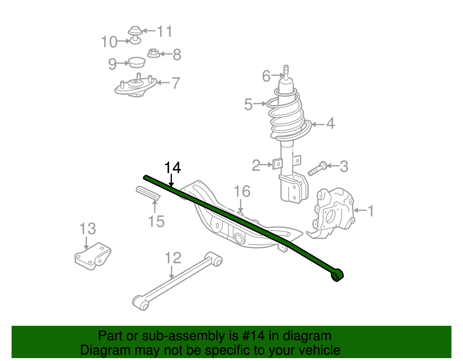 2000-2016 GM Rear Wheel Spindle Rod 20930846 GM | GMPartsDirect.com