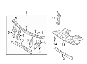2002 Kia Sedona Radiator Support 0K52Y-53100A | TascaParts.com