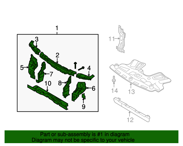 2002 Kia Sedona Radiator Support 0K52Y-53100A | TascaParts.com