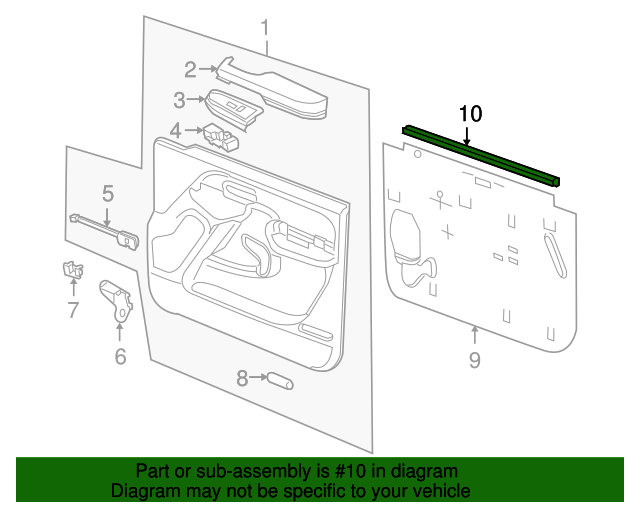 2000-2007 GM Front Side Door Window Inner Sealing Strip 15138387 | OEM ...