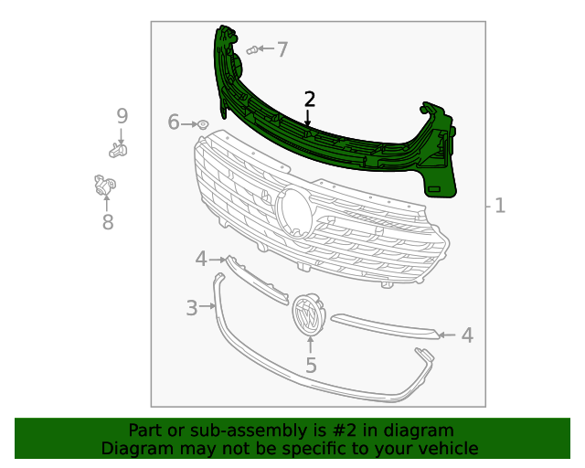 2021-2023 Buick Envision Front Grille Support Reinforcement 84899899 ...