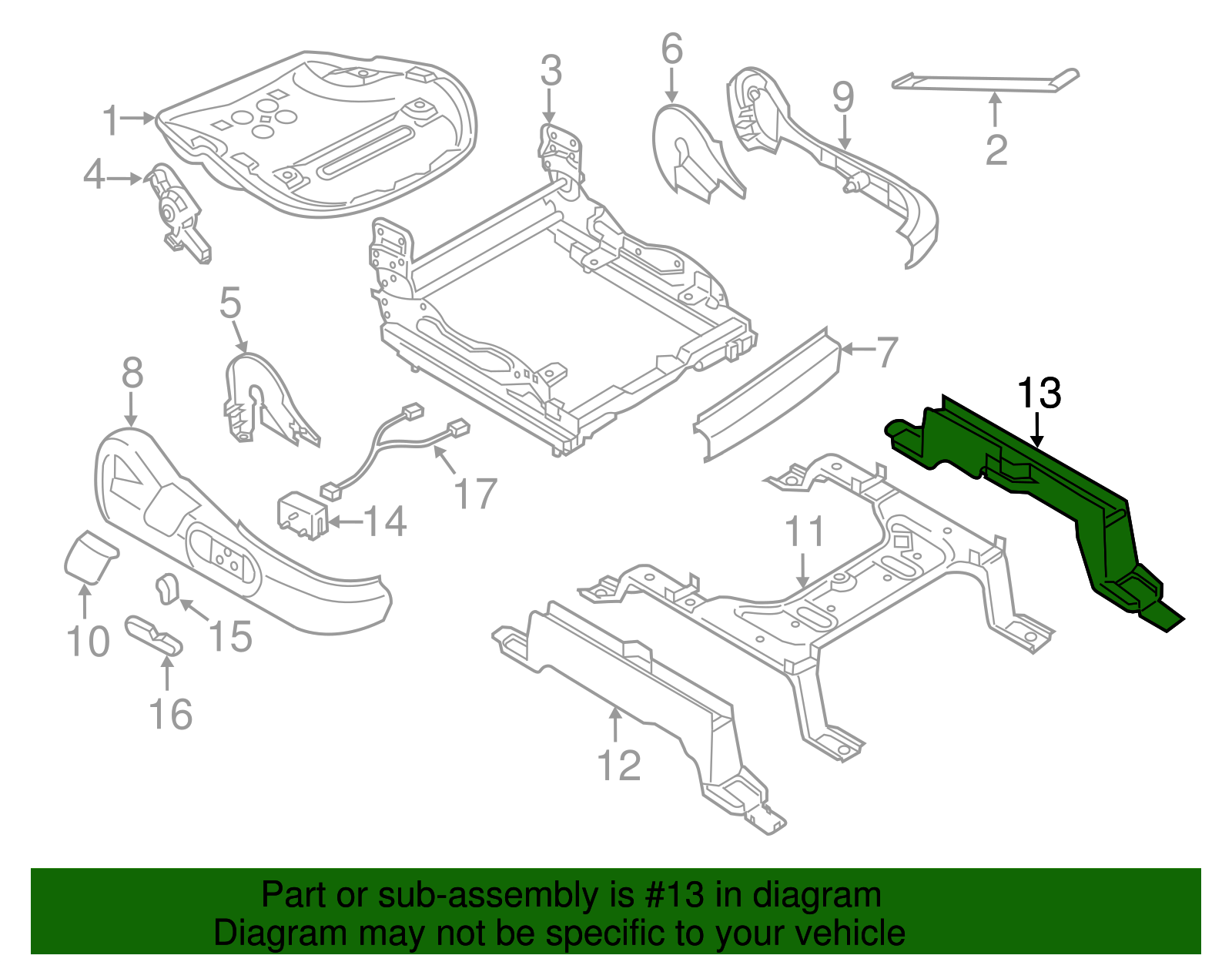 TD14-88-C05-02 - Seat Support Side Cover - 2007-2015 Mazda CX-9 | Mazda ...