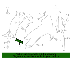 2014-2020 Nissan Rogue Fender Mtg Bkt F41C1-4BAAA | OEM Parts Online
