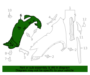 2017-2020 Nissan Rogue Fender Liner 63841-7FA0A | Nissan Parts Plus